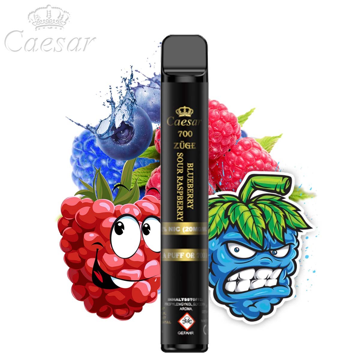 Entdecken Sie den erfrischenden Caesar Vape Blueberry Sour Raspberry , 6,90